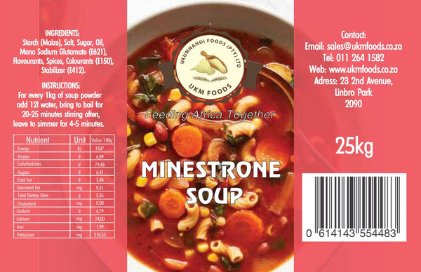 Minestrone Soup powder 25KG – Staple Suppliers